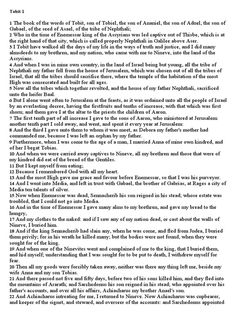Book of Tobit | PDF | Thou
