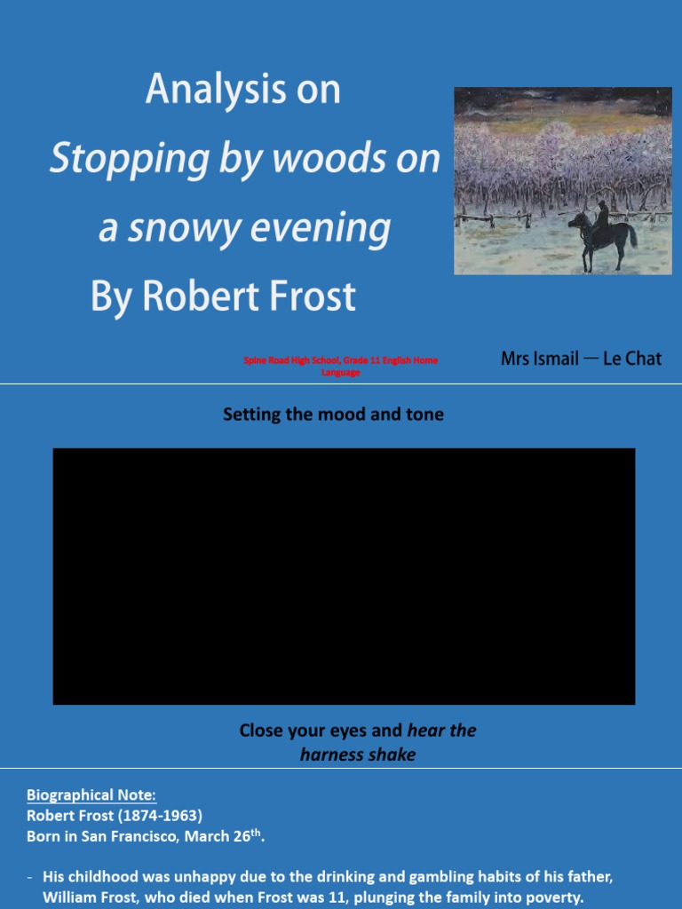 Stopping by Woods On A Snowy Evening Rt3kz1 | PDF | Poetry