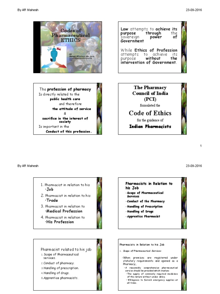 Code of Ethics for Pharmacists | PDF | Pharmacy | Medical Prescription