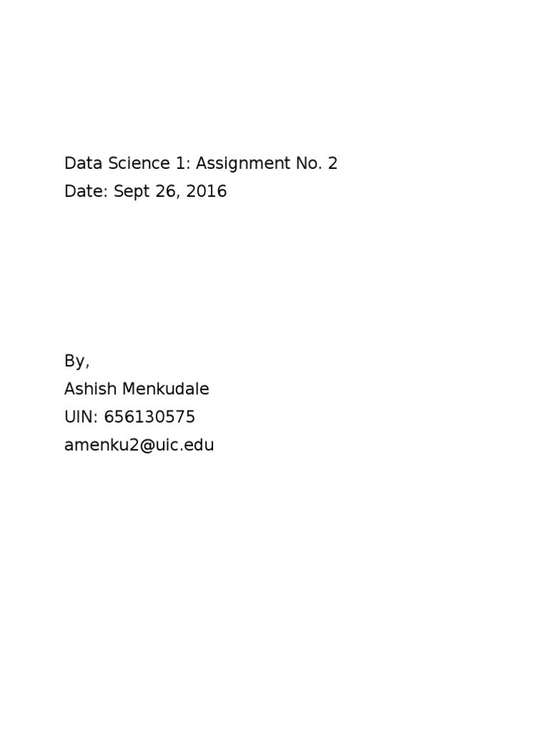 Data Science Assignment 2 Overview | PDF