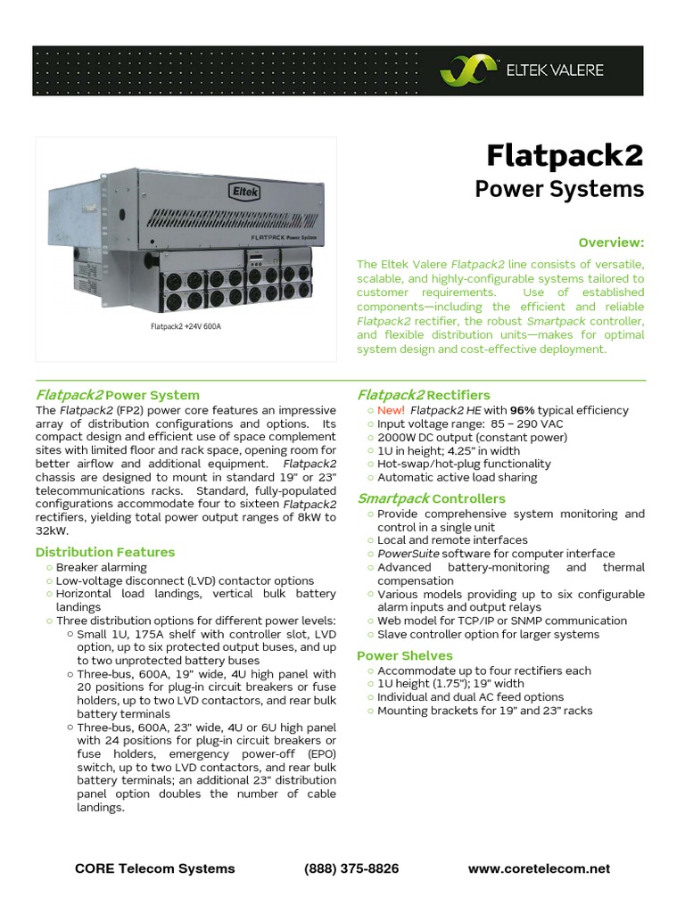 Eltek Flatpack2 | PDF | Rectifier | Direct Current