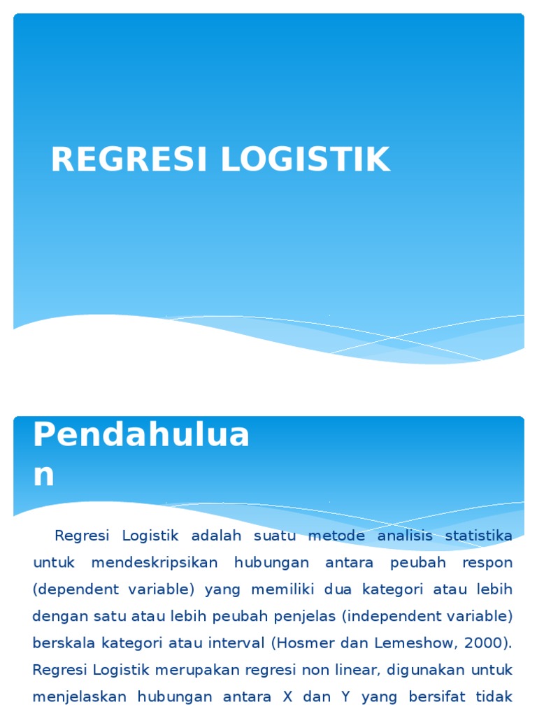 REGRESI LOGISTIK (Tugas1) | PDF
