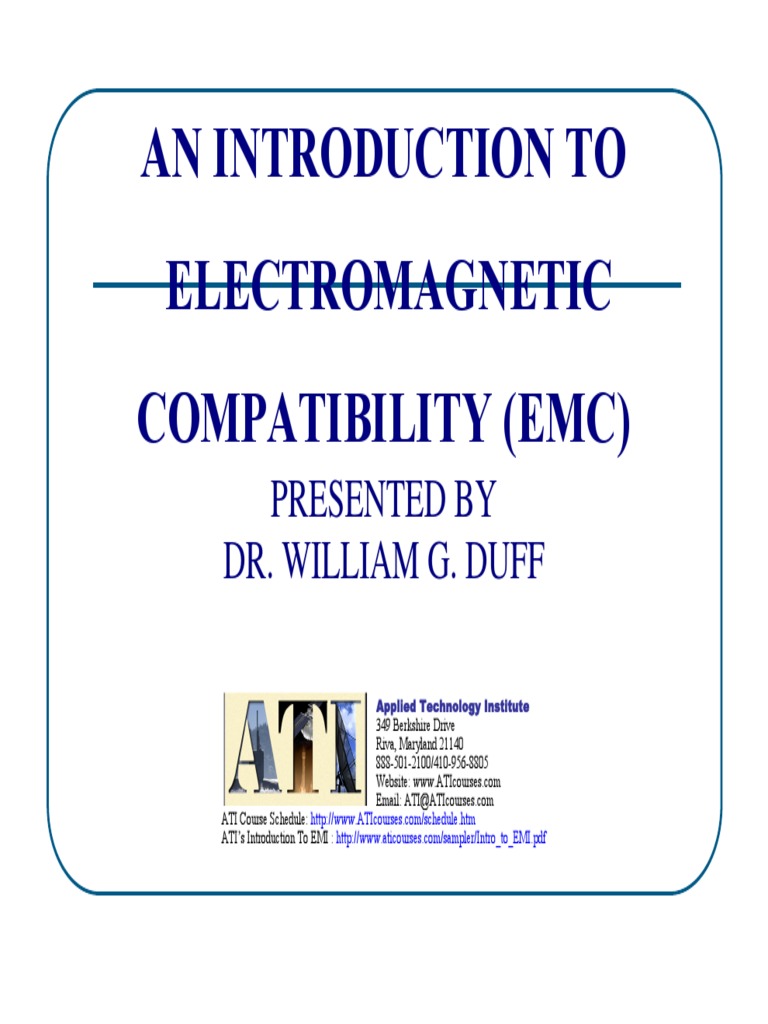 An Introduction To Electromagnetic Compatibility (Emc) : Presented by ...