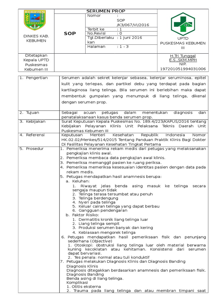 Serumen Prop Sop | PDF