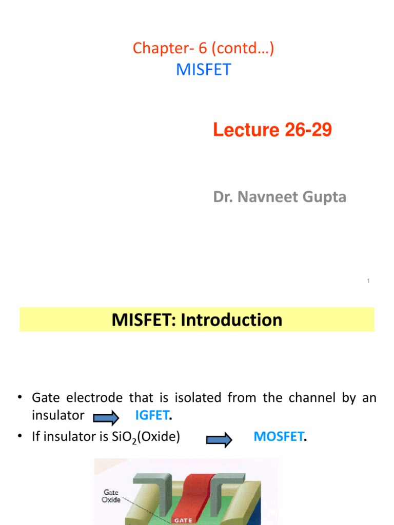 Lecture 26 29 MISFET PDF | PDF | Mosfet | Electronic Engineering