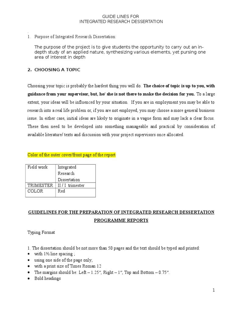 Ird Guidelines | PDF | Thesis | Evaluation