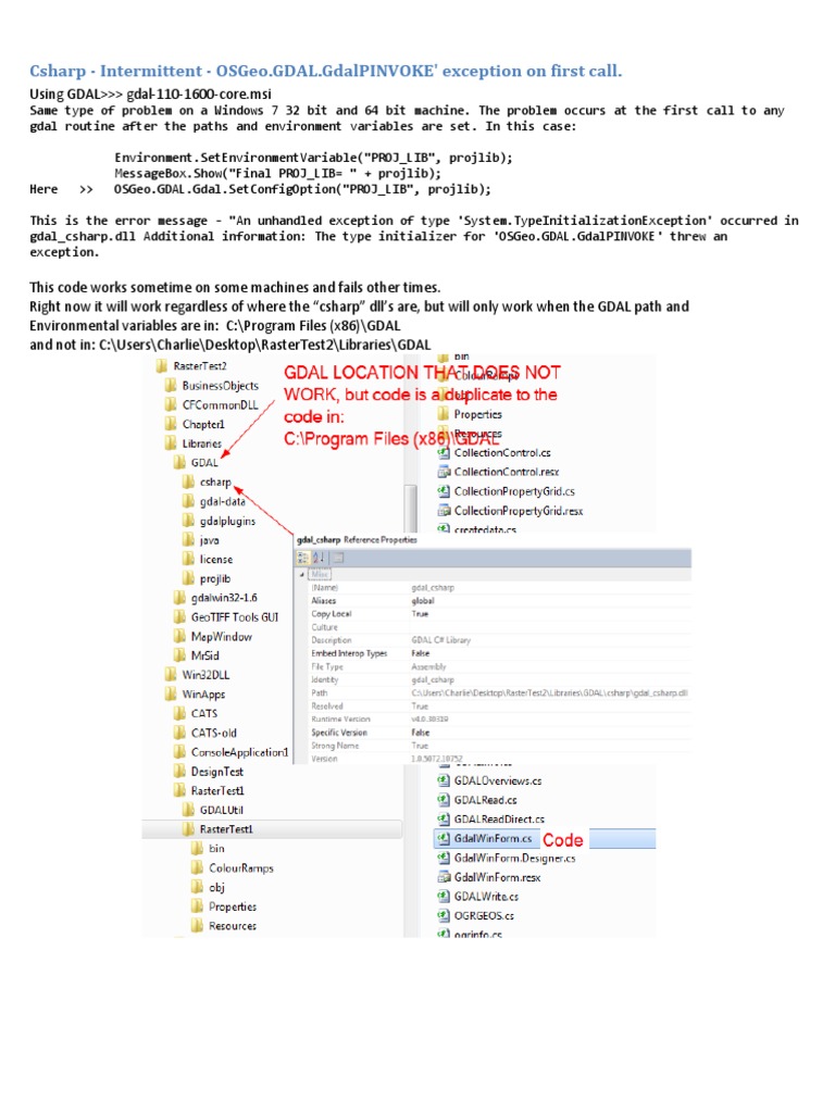 Csharp - Intermittent - Osgeo - Gdal.Gdalpinvoke' Exception On First Call | PDF | Computer Data ...