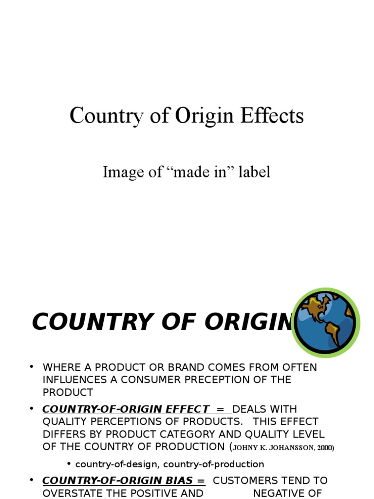 Country of Origin Effects: Image of "Made In" Label | PDF | Brand ...
