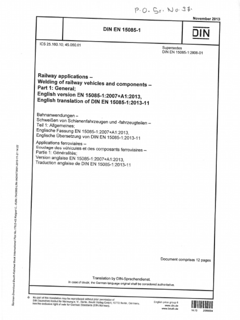 Din en 15085-1 PDF | PDF