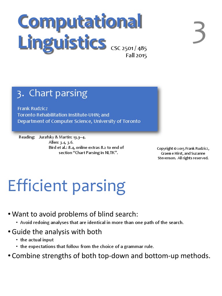 3 Chart Parsing Parsing Computer Science 5263