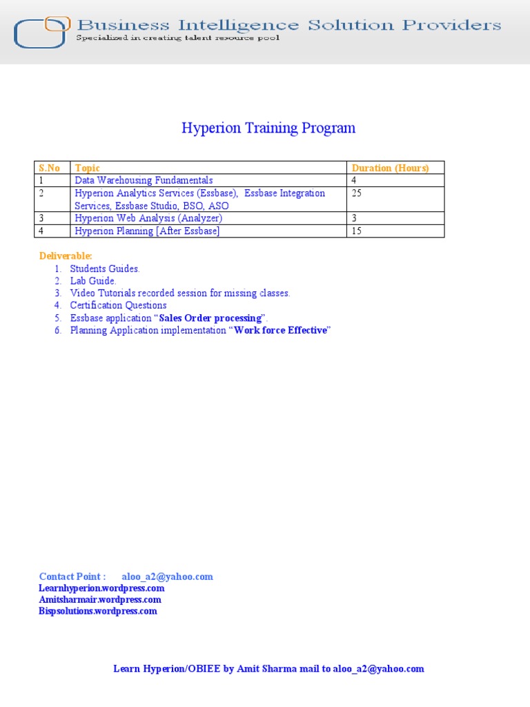 Hyperion Learning Path - Essbase | PDF | Data Warehouse | Spreadsheet