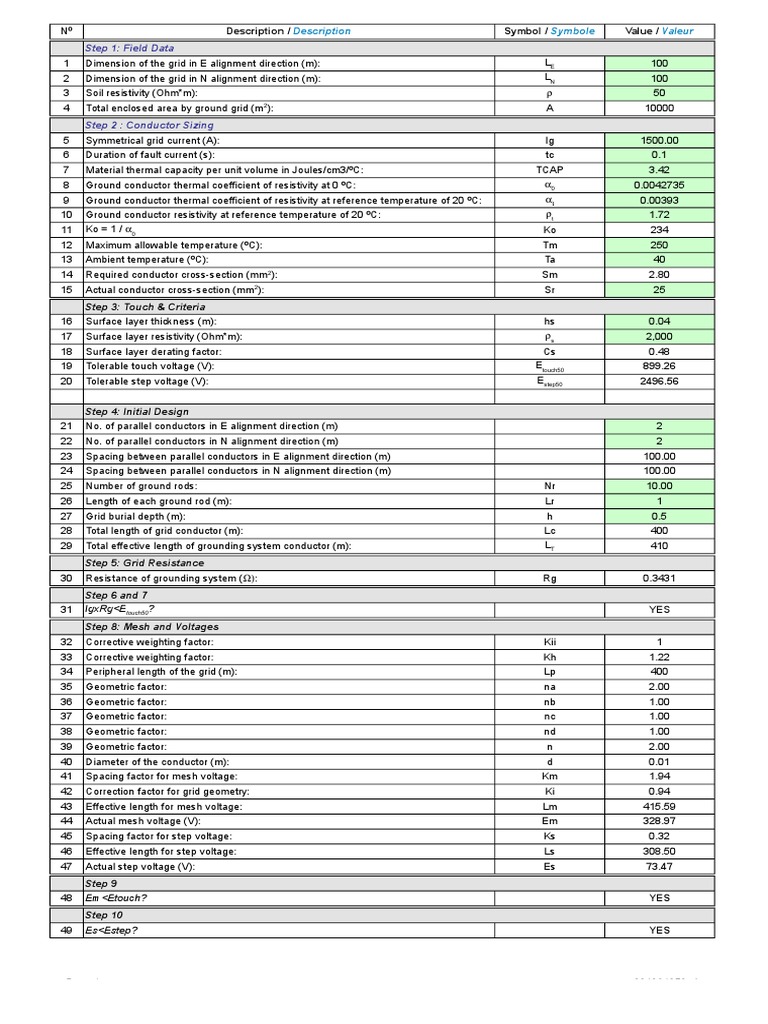 Earthing Calculation IEEE 80 | PDF