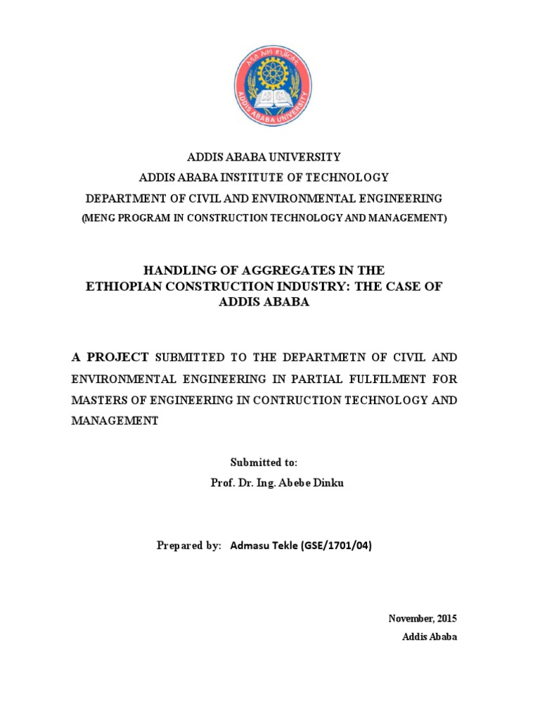 Admasu Tekle PDF | PDF | Construction Aggregate | Concrete