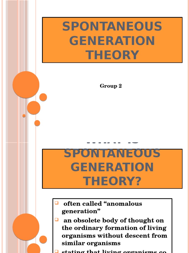 Spontaneous Generation Theory | PDF