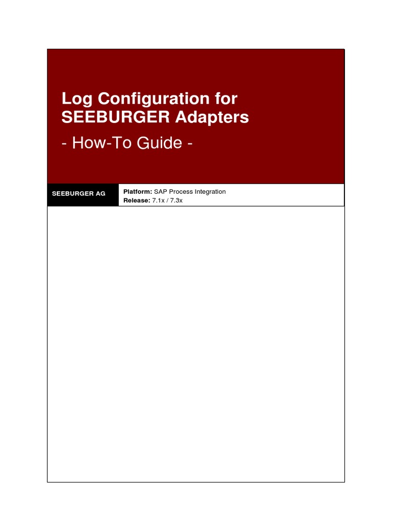 Log Configuration for SEEBURGER Adapters | PDF | Debugging | Computer File