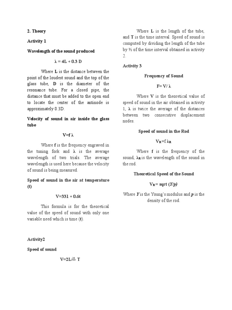 Sound Physics for Students | PDF