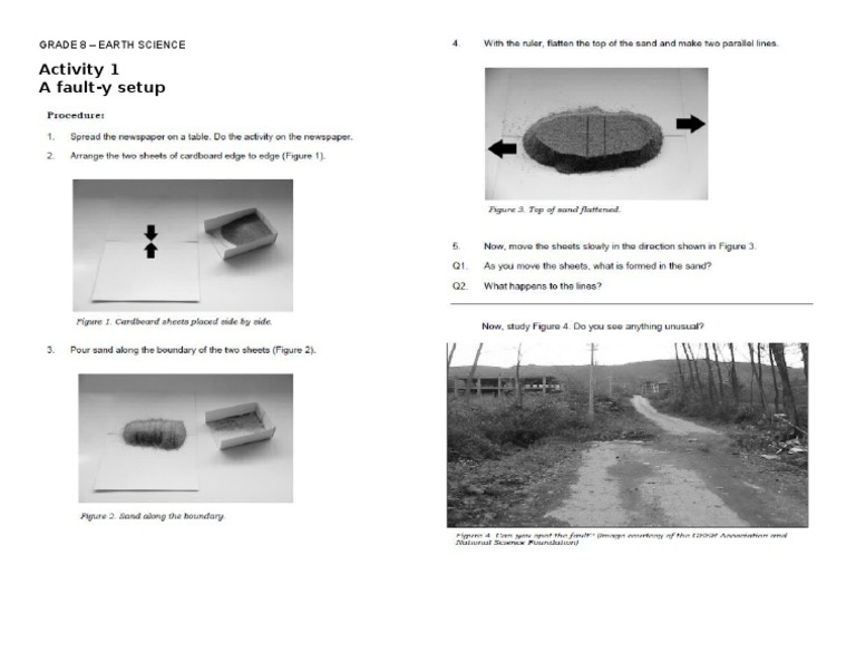 Activity 1 A Fault-Y Setup: Grade 8 - Earth Science | PDF
