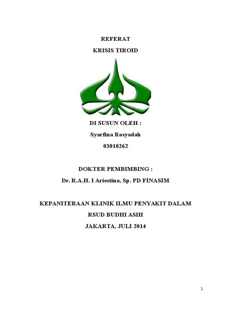 Krisis Tiroid: Definisi dan Epidemiologi | PDF