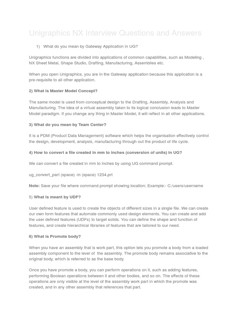 Unigraphics NX Interview Questions and Answers | PDF | Plane (Geometry) | Coordinate System