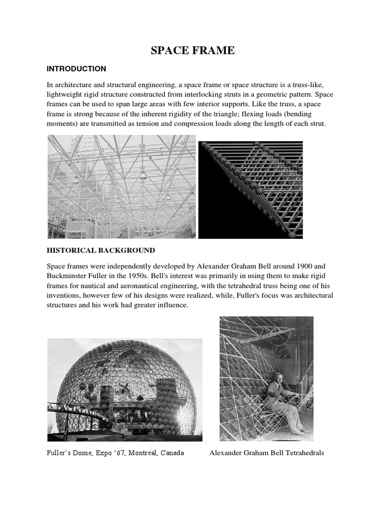 Space Frames: Lightweight Structures for Large Spans | PDF | Framing ...