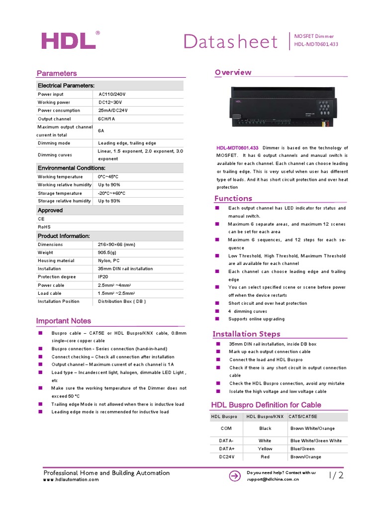 HDL-MDT0601 433 PDF | Descargar gratis PDF | Electrical Engineering | Components