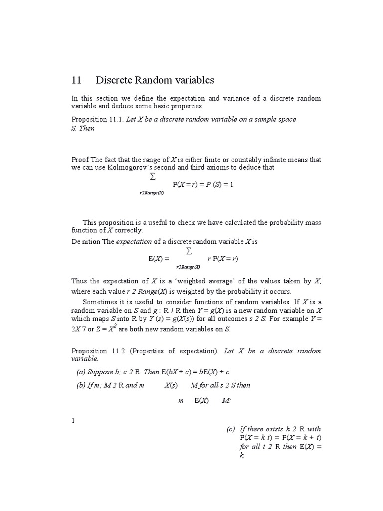 Discrete Random Variable | PDF | Variance | Probability Distribution