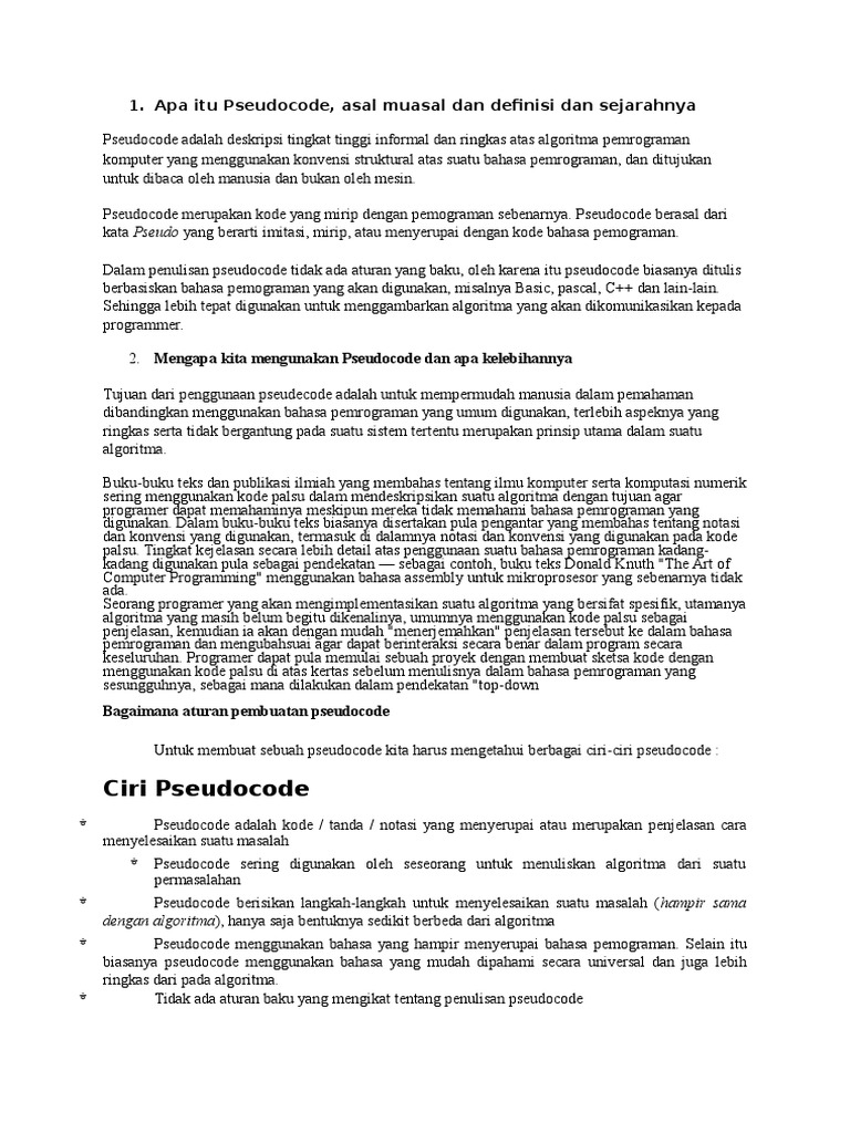 Apa Itu Pseudocode | PDF | Seni | Komputer