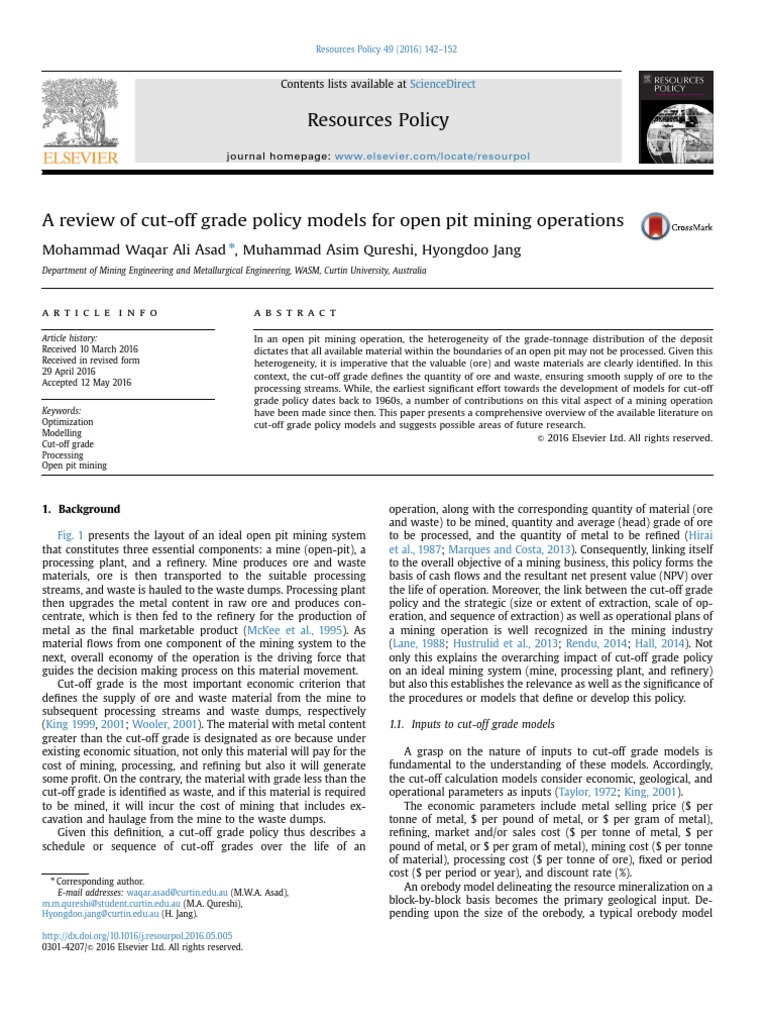 Cut-Off Grade.pdf | Mathematical Optimization | Ore