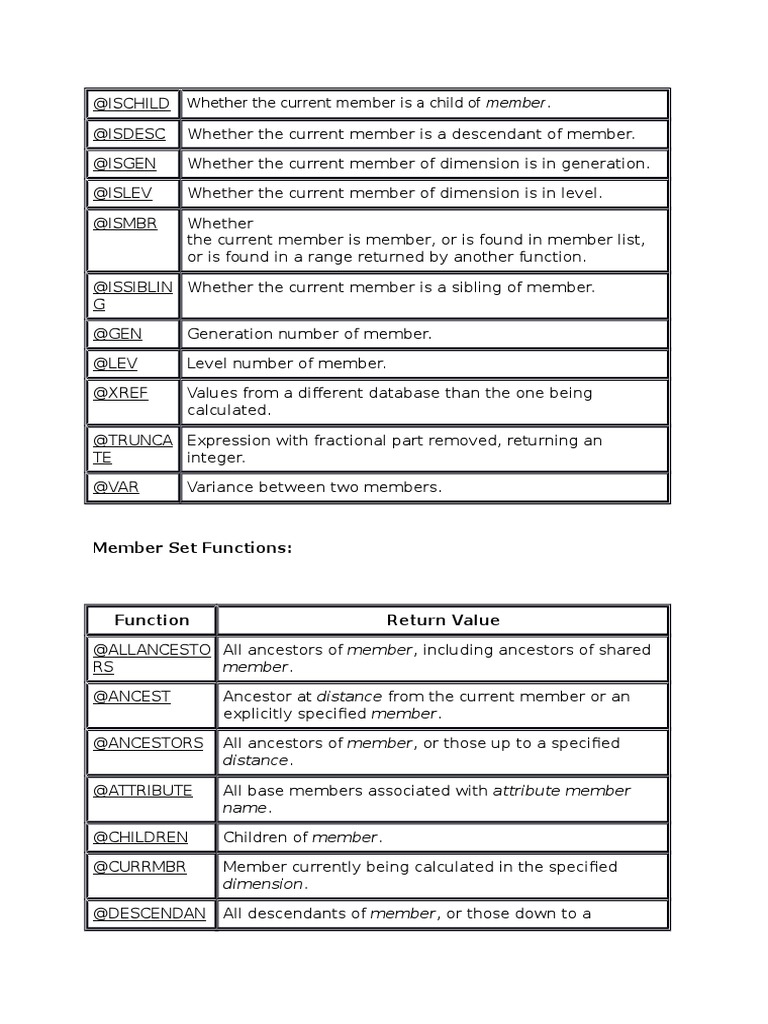 Essbase Functions | Download Free PDF | Computer Programming | Teaching Mathematics