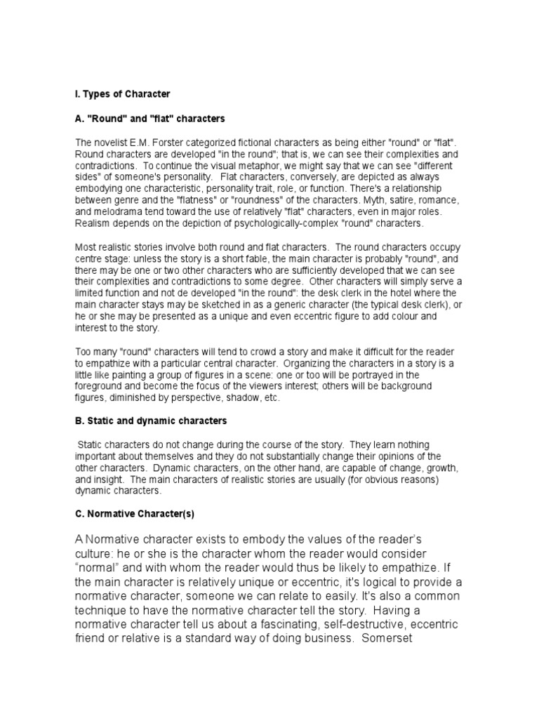 Understanding Character Types in Fiction | PDF | Plot (Narrative ...