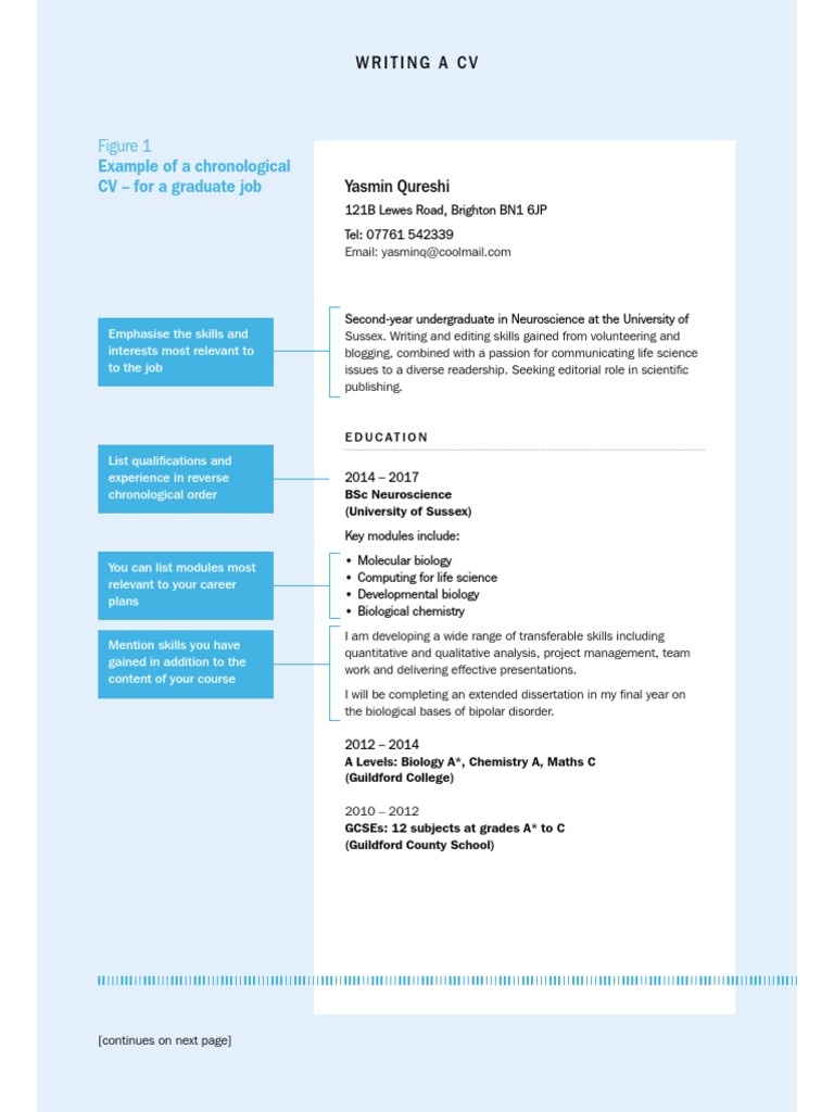 Example of A Chronological CV | Download Free PDF | Cognition | Learning