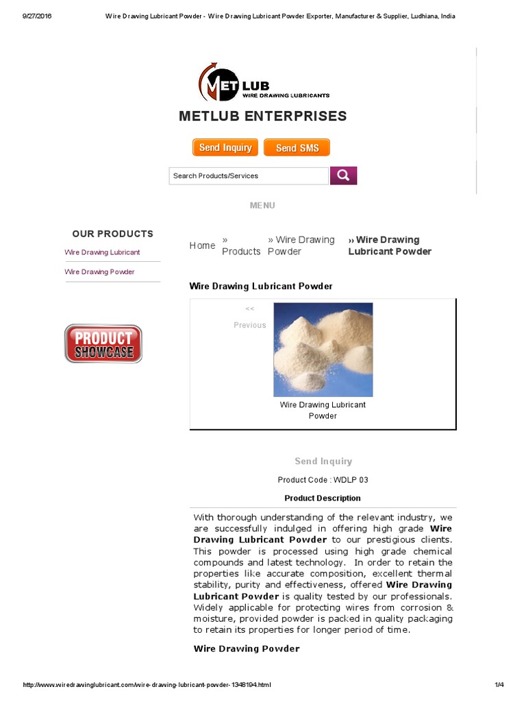 Wire Drawing Lubricant Powder - Wire Drawing Lubricant Powder Exporter ...