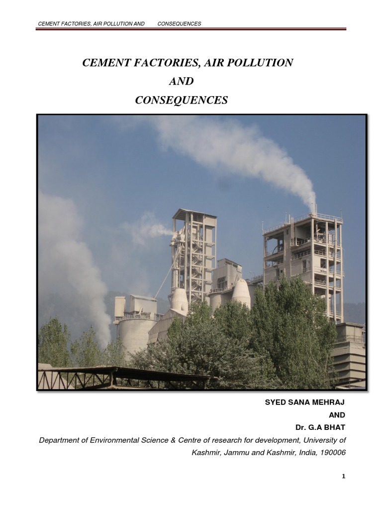 Cement Factories, Air Pollution and Consequences | Air Pollution ...