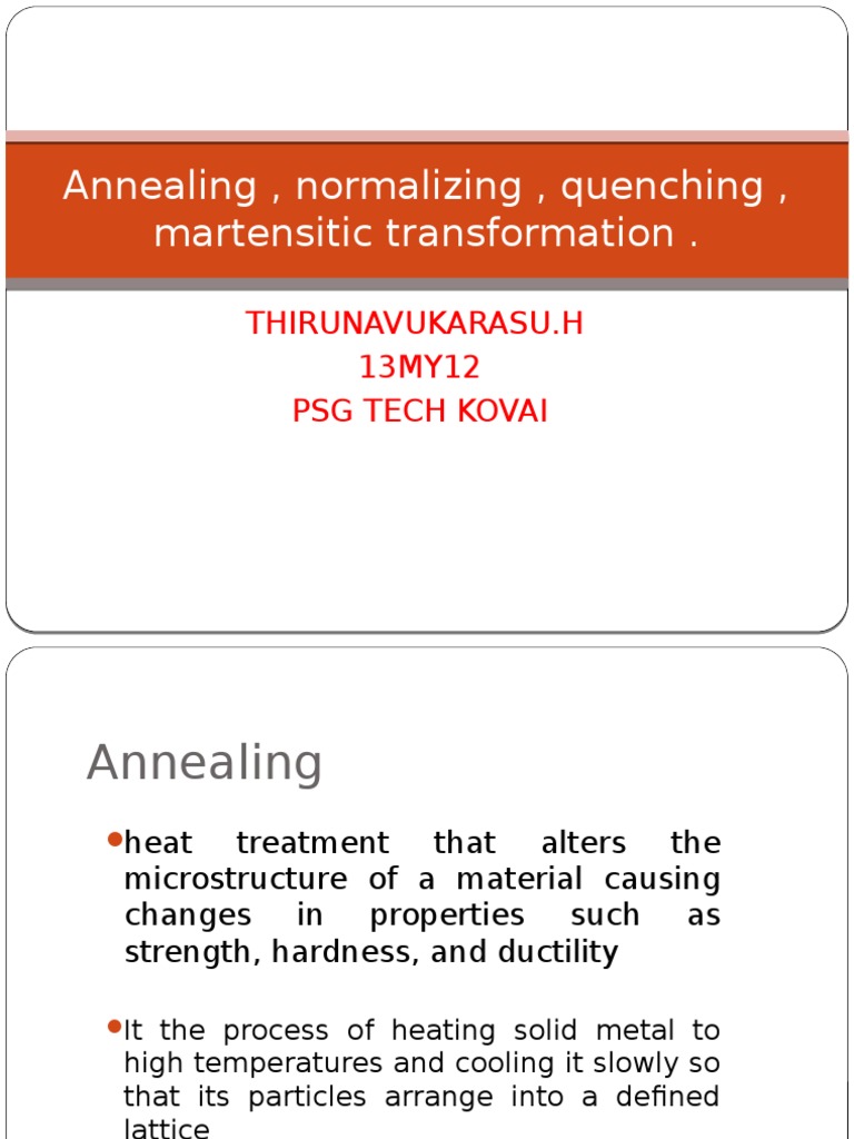 Annealing normalizing quenching | Annealing (Metallurgy) | Heat Treating