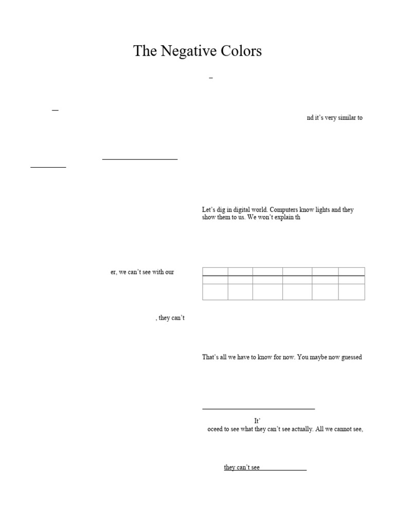 The Negative Colors | Color | Rgb Color Model | Free 30-day Trial | Scribd