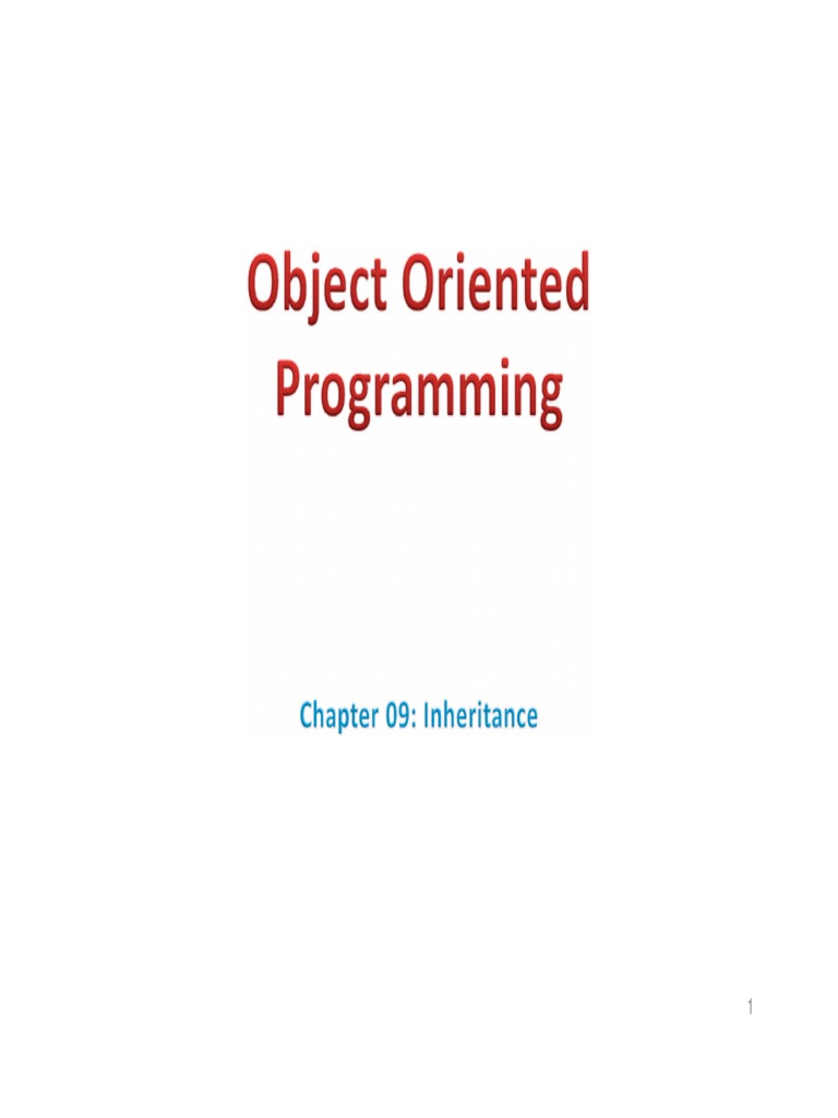 Object Oriented Programming Inheritance Pdf Inheritance Object Oriented Programming