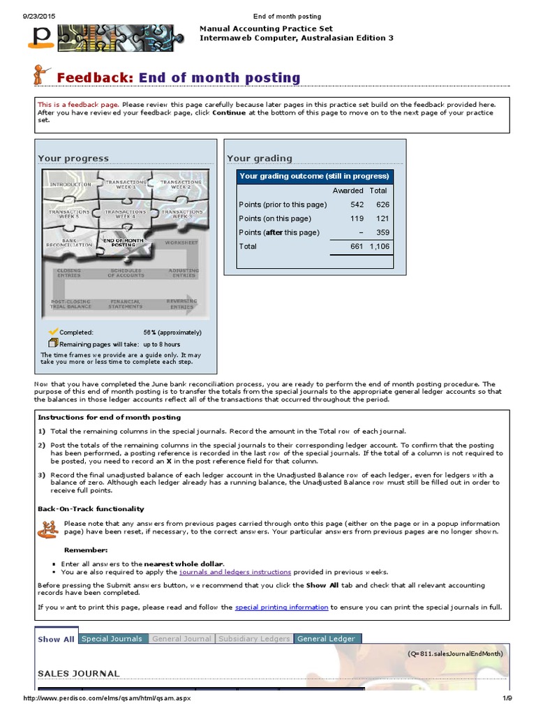 End of Month Posting PDF | PDF | Ledger | Service Industries