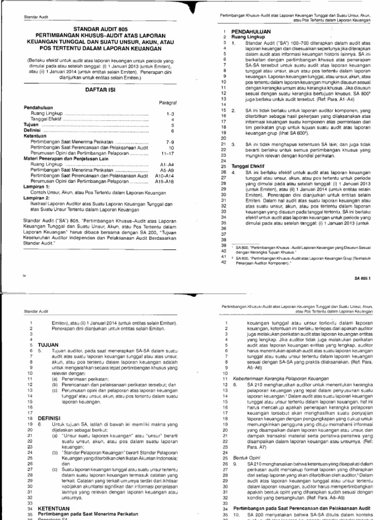 SPAP Standar Audit (SA 805) | PDF