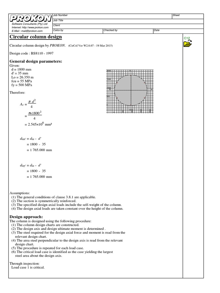 Circular Column Calculation | PDF | Teaching Mathematics | Nature