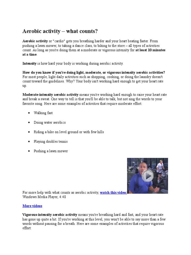 Aerobic Activity | PDF | Aerobic Exercise | Physical Exercise