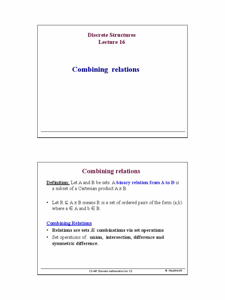 Combining Relations: Discrete Structures | PDF | Mathematical Logic ...