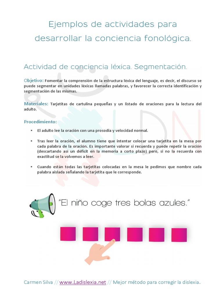 Actividad de Conciencia Fonológica | PDF | Palabra | Dislexia