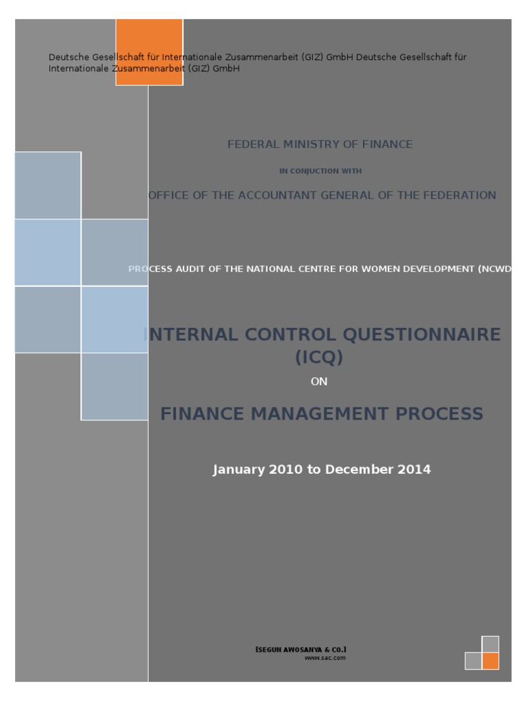 Icq Questionnaire | PDF | Internal Control | Expense
