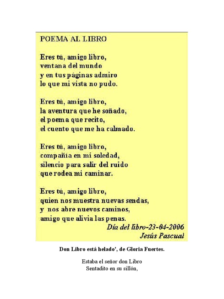 Poemas para el Día del Libro | PDF | Poesía | Ficción general