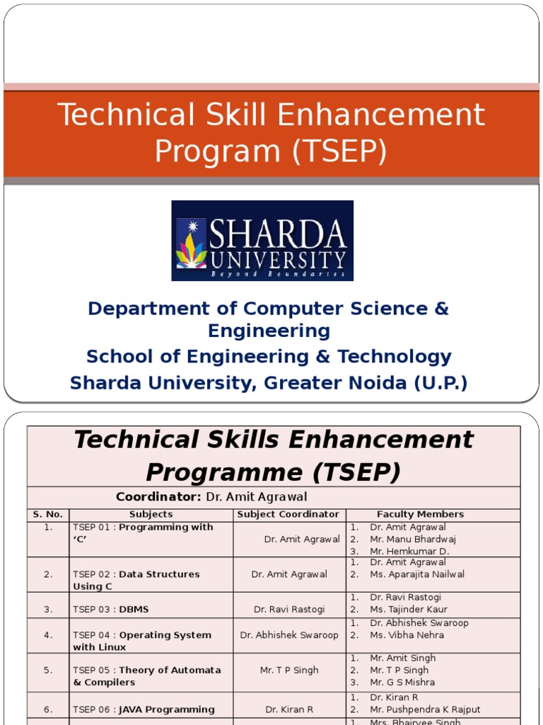 Technical Skill Enhancement Program (TSEP) | PDF | Relational Database ...