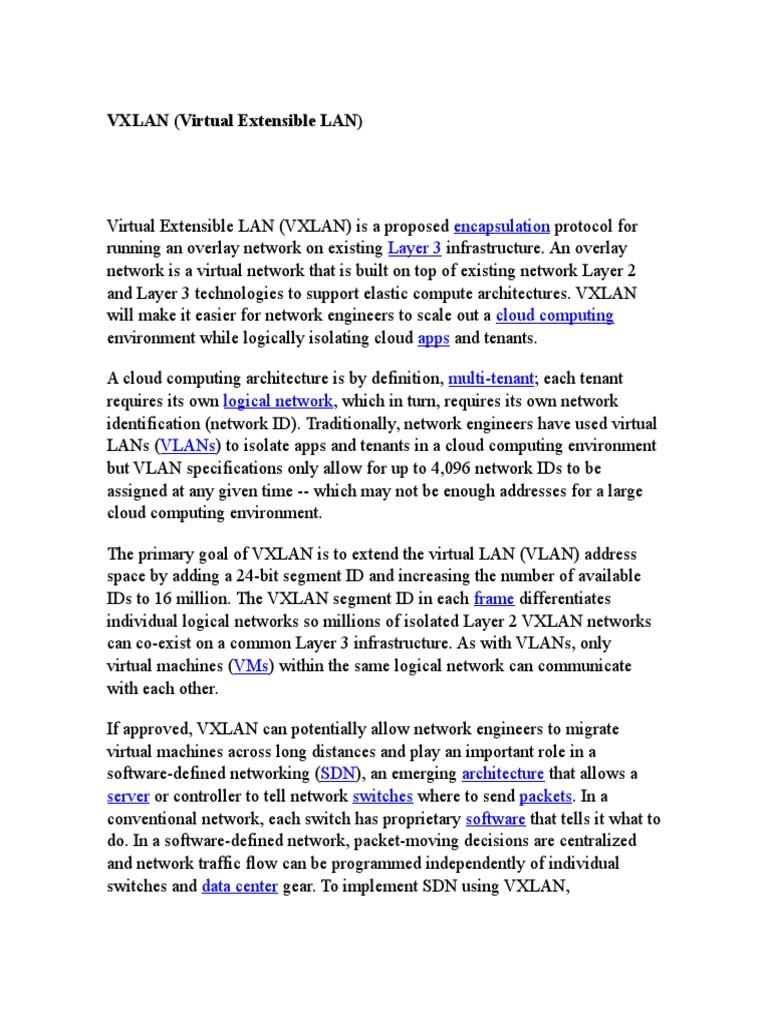 VXLAN | PDF | Computer Network | Cloud Computing