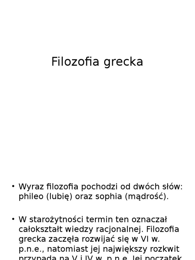 Filozofia Grecka | PDF