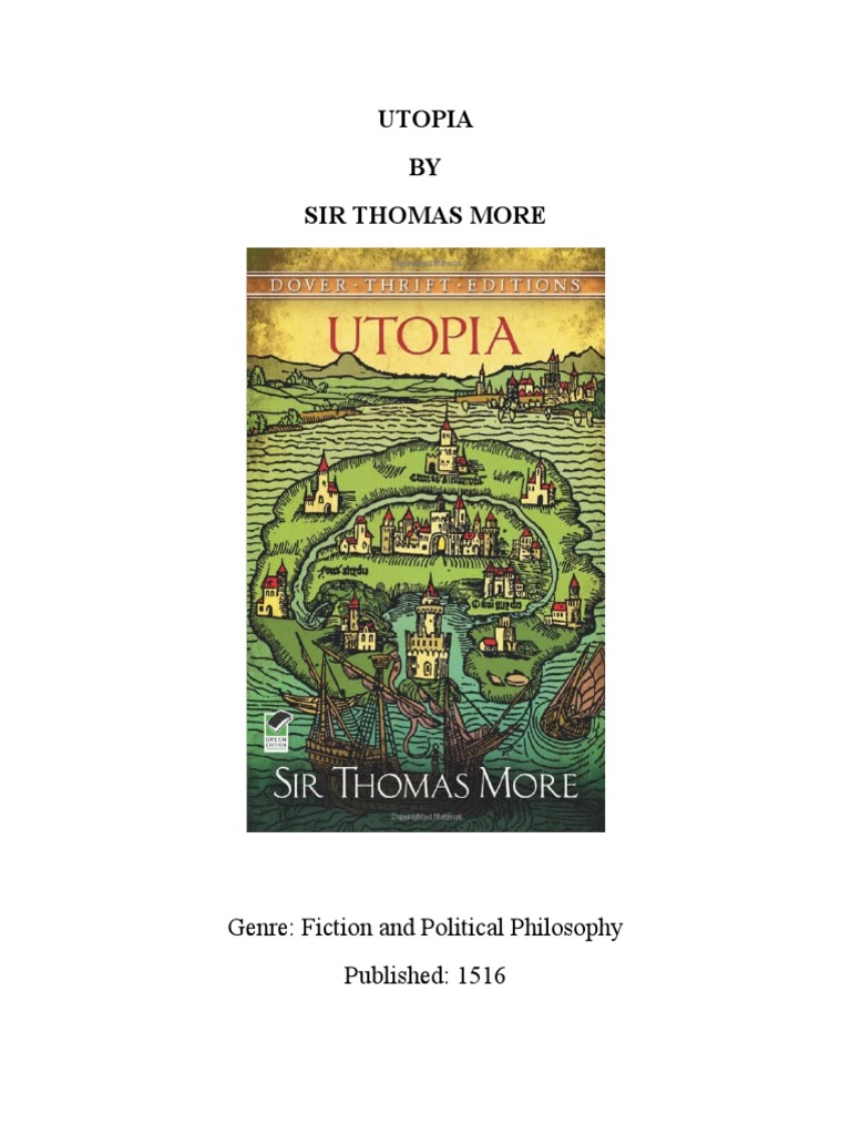 Utopia BY Sir Thomas More: Genre: Fiction and Political Philosophy ...