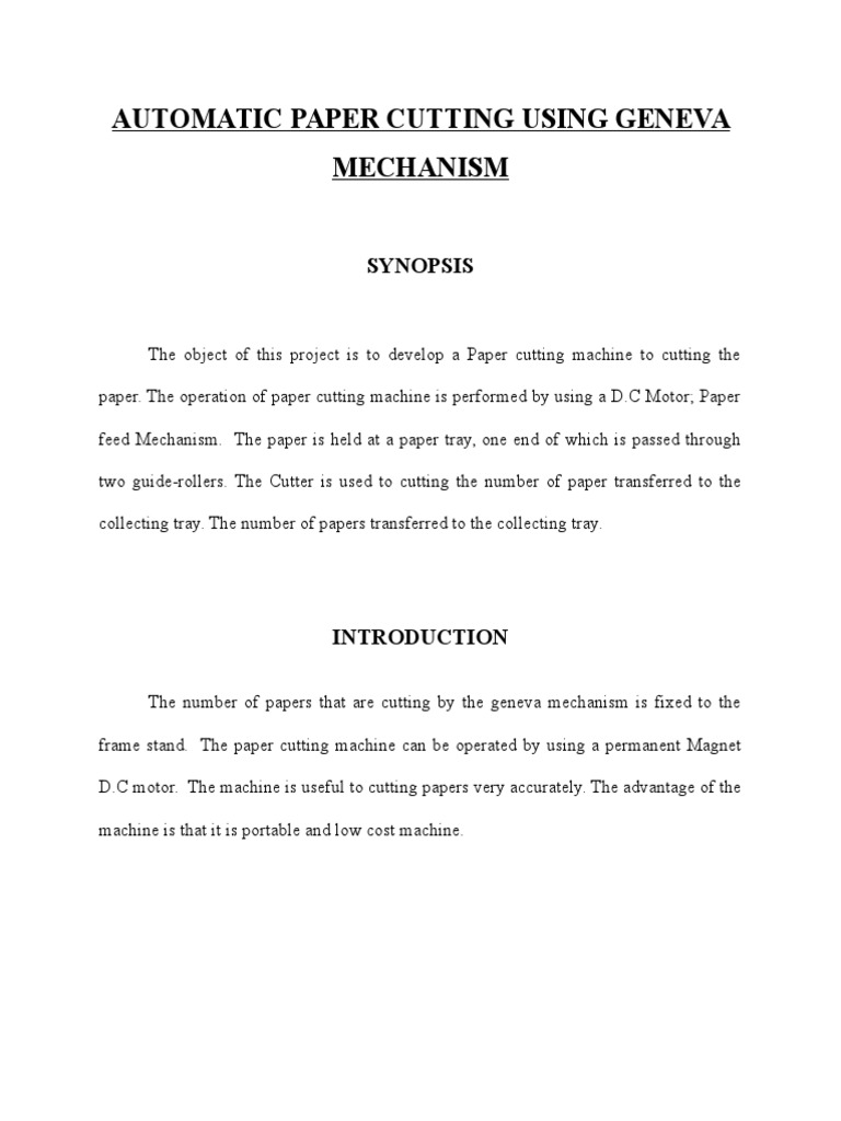 16.automatic Paper Cutting Using Geneva Mechanism | PDF | Automation ...