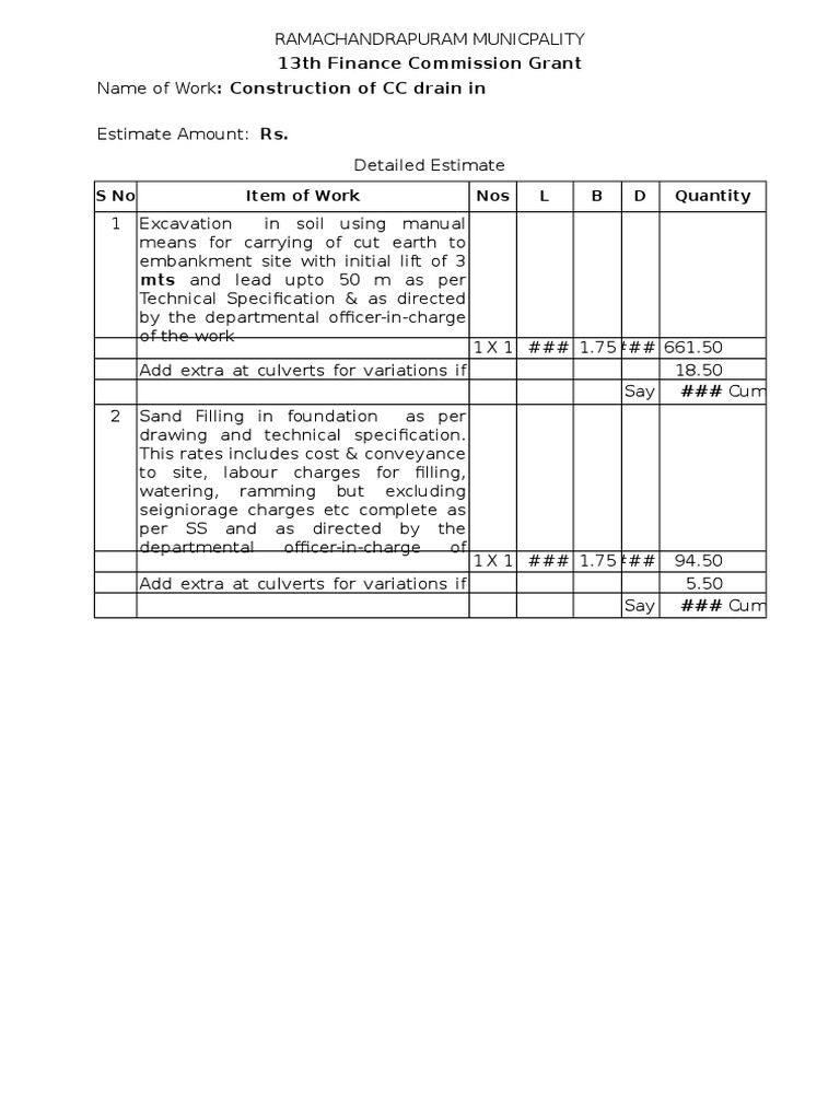 Estimate Drain 2 | Construction Aggregate | Metal Fabrication